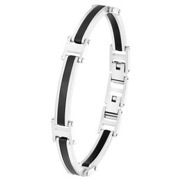 s.Oliver Herren Armband "2035798", 21,5cm, Edelstahl, schwarz, Edelstahl, Armb&auml;nder