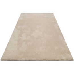 Hochflor-Teppich, B:70cm H:25mm L:140cm, beige, WECON HOME BASICS, Kunstfaser, Teppiche, "Emilia", Wohnzimmer