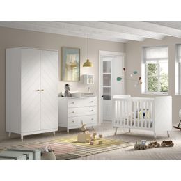 Babym&ouml;bel-Set Vipack, wei&szlig;, MDF, Schlafzimmerm&ouml;bel-Sets, 4- tlg. bietet alles f&uuml;r Ihr Kinderzimmer, Ausf. satin wei&szlig; lackiert