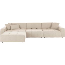 Ecksofa 3C CANDY, B:378cm H:74cm T:200cm, beige, 100% Polyester, Wohnzimmer, Sofas, "Yoshy mit Komfortfunktionen, modern und bequem, L-Form", Zwei