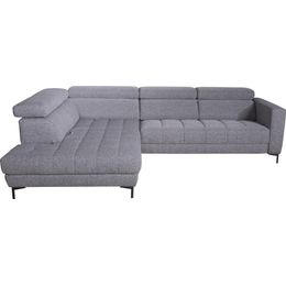 Ecksofa Alina, B:280cm H:105cm T:222cm, grau, Struktur TAT (100% Polyester), Wohnzimmer, Sofas, "Bahira", Inkl. R&uuml;ckenlehnen- und