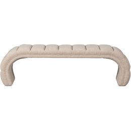 Bank Woood, B:163cm H:47cm T:51cm, beige, Polyester, Flur, Sitzb&auml;nke, "Traffic", Sitzbank mit grob gewebten Stoff, Breite 163 cm
