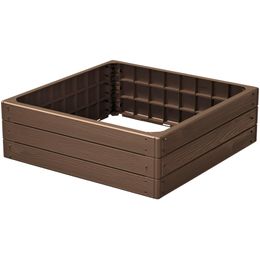Palisade Prosperplast, H:25cm T:76cm, braun, Kunststoff, Beeteinfassungen, "Base Wood", BxT: 75,6x75,6 cm