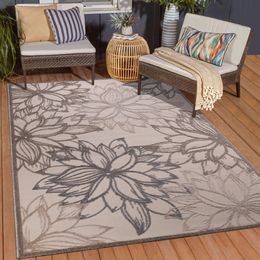 Teppich Sanat, B:200cm H:6mm L:290cm, beige, Kunstfaser, Wohnzimmer, Teppiche, "Floral 2 Outdoor", In- und Outdoor geeignet, Blumen, Balkon,