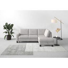 Ecksofa Home Affaire, B:236cm H:91cm T:170cm, silber, 95% Polyester, 5% Polyamid, Wohnzimmer, Sofas, "Summer L-Form", mit Ottomane, mit oder ohne