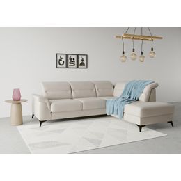 Sit & More Ecksofa SIT & MORE, B:251cm H:85cm T:220cm, grau, 100% Polyester, Wohnzimmer, Sofas, "Sinatra L-Form", mit Ottomane, optional mit Kopfteilverstellung