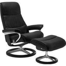 stressless "View" Set, Relaxsessel mit Hocker, mit Signature Base, Gr&ouml;&szlig;e M,Gestell Schwarz
