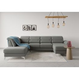 Sit & More Wohnlandschaft SIT & MORE, B:326cm H:85cm T:220cm, grau, 100% Polyester, Sofas, "Sinatra U-Form", optional mit Kopfteilverstellung und