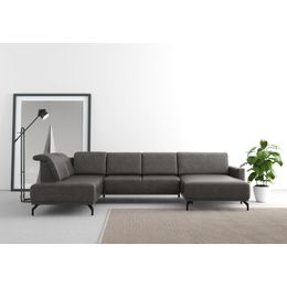 Sit & More Wohnlandschaft SIT & MORE, B:337cm H:84cm T:205cm, grau, Sofas, "Bailando U-Form", wahlweise mit Kopfteilverstellung und Vorziehsitz, motorisch
