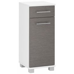 Seitenschrank Welltime, B:30,3cm H:75,3cm T:32,6cm, wei&szlig;, FSC-zertifizierter Holzwerkstoff, Schr&auml;nke, "Emmi, Breite 30 cm", Wechselbarer T&uuml;ranschlag,
