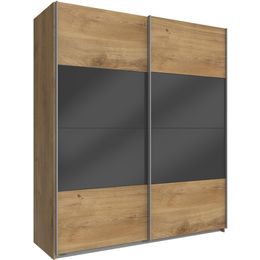 Schwebet&uuml;renschrank wimex, B:135cm H:210cm T:65cm, grau, Schr&auml;nke, "Easy", mit Teilglas