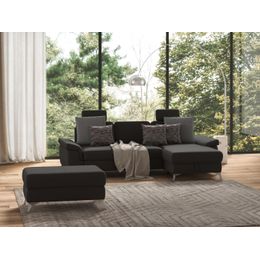 Sit & More Ecksofa SIT & MORE, B:277cm H:89cm T:170cm, grau, Wohnzimmer, Sofas, "Padua L-Form", inklusive Sitztiefenverstellung, Armteilfunktion und Federkern