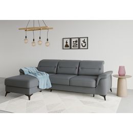 Sit & More Ecksofa SIT & MORE, B:258cm H:85cm T:170cm, grau, 98% Polyester, 2% Polyamid, Wohnzimmer, Sofas, "Sinatra L-Form", mit Recamiere, optional mit