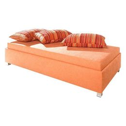 Polsterliege Maintal, B:94cm L:204cm, orange, 100% Polyester, Komplettbetten, Inkl. Bettkasten, in 3 Breiten
