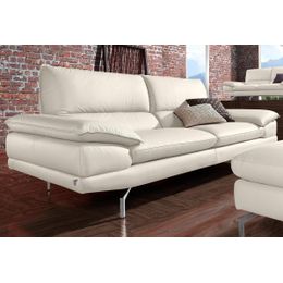 3-Sitzer Calia italia, B:221cm H:87cm T:97cm, wei&szlig;, NaturLeder Sorrento, Sofas, "Dave, italienisches Designsofa, mit erstklassigem Sitzkomfort", in