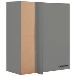 Eckh&auml;ngeschrank Optifit, B:80cm H:89,6cm T:34,9cm, grau, Holzwerkstoff, K&uuml;che, Schr&auml;nke, "Elga", mit Soft-Close-Funktion und Metallgriff, Breite 80 cm