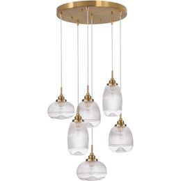 NOVA LUCE H&auml;ngeleuchten "MOND", 6, &Oslash; 51cm H: 120cm, 1 Stk., gold, Esszimmer, Leuchten, Ohne Beleuchtung