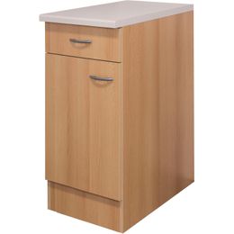 Unterschrank Flex-Well, B:40cm H:85cm T:60cm, braun, Holzwerkstoff, K&uuml;che, Schr&auml;nke, "Nano", (B x H x T) 40 x 85/86 x 60 cm