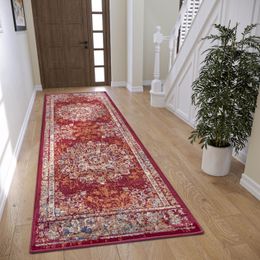 Teppich Hanse Home, B:80cm H:8mm L:240cm, rot, Jute, Polyester, Polypropylen (PP), Wohnzimmer, Teppiche, "Maderno", L&auml;ufer, Orientalisch, Kurzflor,