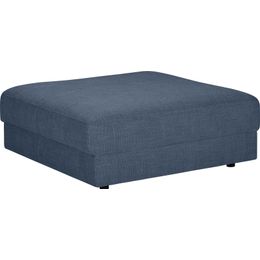 Polsterhocker Trendmanufaktur, B:114cm H:43cm T:114cm, blau, 100% Polyester, Hocker, "Bourbon", In verschiedenen Gr&ouml;&szlig;en erh&auml;ltlich