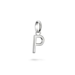 Thomas Sabo Damen Charm Buchstabe "Charm Alphabet/Buchstabe - Connect", P, silber, Silber 925 (recycelt), Charms