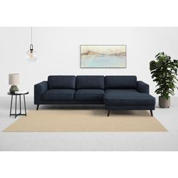 Ecksofa Trendmanufaktur, B:280cm H:85cm T:167cm, blau, 100% Polyester, Wohnzimmer, Sofas, "Lumber Jack, elegantes Designsofa, zeitlos modern, hoher