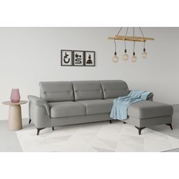 Sit & More Ecksofa SIT & MORE, B:258cm H:85cm T:170cm, grau, 100% Polyester, Wohnzimmer, Sofas, "Sinatra L-Form", mit Recamiere, optional mit