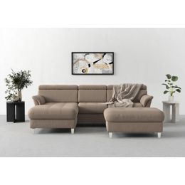Sit & More Ecksofa SIT & MORE, B:257cm T:166cm, grau, 98% Polyester, 2% Polyamid, Wohnzimmer, Sofas, "Marano L-Form", inklusive Kopfteilverstellung, wahlweise