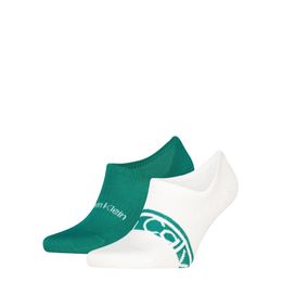 Calvin Klein Herren F&uuml;&szlig;linge "CK MEN FOOTIE HC LOGO STRIPE"jade gr&uuml;n, Baumwollmischung, Socken, Antirutsch Noppen im Fersenbereich, Cotton-Mix,