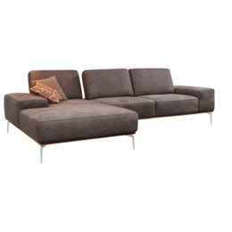 Ecksofa W.Schillig, B:319cm H:88cm T:178cm, braun, Longlife Xtra-Leder Z73: Naturwalkleder der Luxusklasse aus den erlesensten Rohh&auml;uten. Hautst&auml;rke