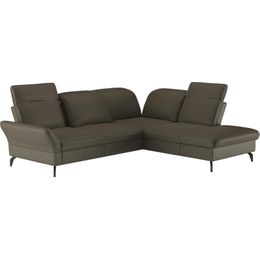 Sit & More Ecksofa SIT & MORE, B:288cm H:88cm T:242cm, gr&uuml;n, 100% Polyester, Wohnzimmer, Sofas, "Leandro L-Form", Wahlweise mit Bett-, Kopfteil - und