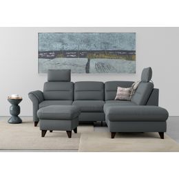 Sit & More Ecksofa SIT & MORE, B:253cm H:87cm T:212cm, grau, 100% Polyester, Wohnzimmer, Sofas, "Mellum L-Form", Federkern, wahlweise mit Bettfunktion, Stauraum