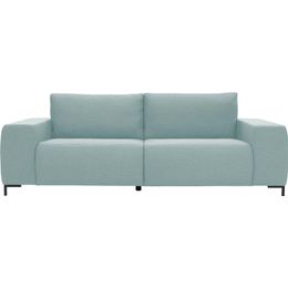 Big-Sofa, B:242cm H:87cm T:88cm, blau, LOOKS by Wolfgang Joop, 100% Polyester, Sofas, "Looks VI", gerade Linien, in 2 Bezugsqualit&auml;ten