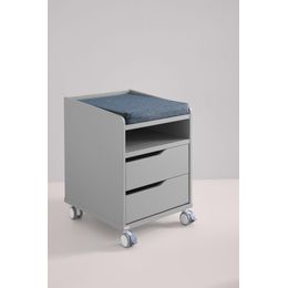 Container Paidi, B:43,3cm H:47,6cm T:60,5cm, grau, Spanplatte, Schr&auml;nke, "Diego Rollcontainer", mit zwei Schubladen und Ablage als Sitzfl&auml;che geeignet