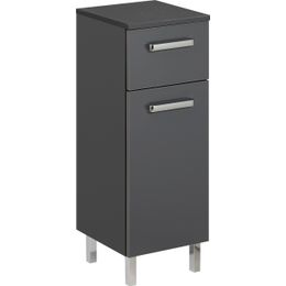 Unterschrank SAPHIR, B:30cm H:81cm T:33cm, grau, Spanplatte, Badezimmer, Schr&auml;nke, "Quickset Badschrank mit 1 T&uuml;r, 1 Schublade, 30 cm breit",