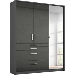 Dreht&uuml;renschrank Rauch, B:136cm H:197cm T:54cm, grau, Holzwerkstoff, Schr&auml;nke, "Kleiderschrank Schrank Garderobe Garderobenschrank Topseller