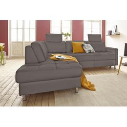 Sit & More Ecksofa SIT & MORE, B:233cm H:80cm T:196cm, grau, Luxus-Microfaser ALTARA NUBUCK (100% Polyester) / Struktur fein (100% Polyester);Luxus-Microfaser