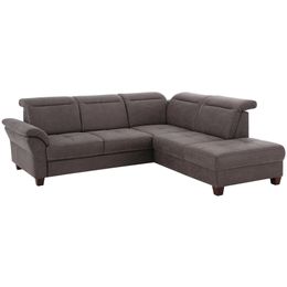 Ecksofa Home Affaire, B:260cm H:104cm T:235cm, grau, Luxus-Microfaser Lederoptik (100% Polyester);Struktur (100% Polyester);Luxus-Microfaser ALTARA
