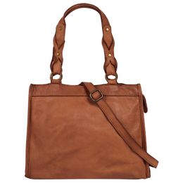 Samantha Look Damen Shopper, braun, Leder, vintage, Taschen, echt Leder, Made in Italy