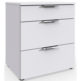 Nachtkommode wimex, B:54cm H:61cm T:41cm, wei&szlig;, Spanplatte, Sideboards, "Level by fresh to go", 3 Schubladen mit soft-close Funktion, 54cm breit,