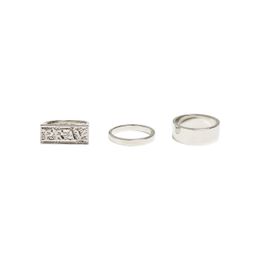 MisterTee Damen Ring-Set "MisterTee Unisex Pray Ring Set", L/XLsilber, Fingerringe