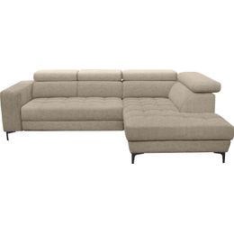 Ecksofa Alina, B:274cm H:102cm T:207cm, grau, Struktur TTA (100% Polyester), Wohnzimmer, Sofas, "Valea", mit R&uuml;ckenlehnenverstellung, wahlweise mit