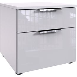 Nachtkommode wimex, B:41cm H:39cm T:41cm, wei&szlig;, Spanplatte, Sideboards, "Level36 C by fresh to go", Nachttisch mit Glaselementen auf der Front,