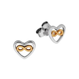 Firetti Damen Paar Ohrstecker "Schmuck Geschenk Silber 925 Ohrschmuck Herz Infinity/Schleife", Silber 925 (Sterlingsilber), rosa, Silber 925