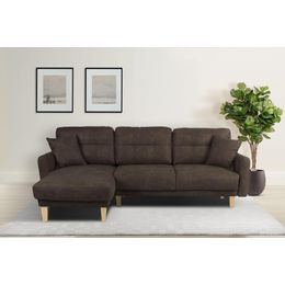 Ecksofa Home Affaire, B:234cm H:89cm T:164cm, braun, Wohnzimmer, Sofas, "TRIPLO optionale Schlafsofa mit Bettkasten, Ma&szlig;e B/T/H: 234/164/89 cm",