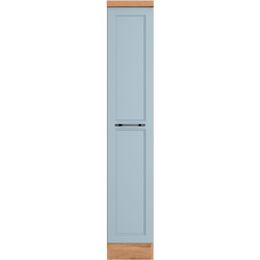 Apothekerschrank KOCHSTATION, B:30cm H:166cm T:60cm, blau, Holzwerkstoff, MDF, K&uuml;che, Schr&auml;nke, "KS-Lana", Breite 30 cm