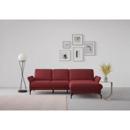 Sit & More Ecksofa SIT & MORE, B:253cm H:84cm T:165cm, rot, Wohnzimmer, Sofas, "Fashion L-Form", wahlweise mit Kopfteilverstellung und Vorziehsitz, motorisch