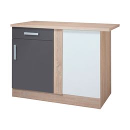 Eckunterschrank KOCHSTATION, B:110cm H:85cm T:60cm, grau, Holzwerkstoff, K&uuml;che, Schr&auml;nke, "KS-Toronto, Breite 110 cm"