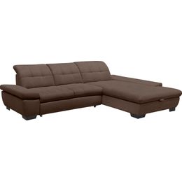 Ecksofa Alina, B:271cm H:90cm T:204cm, braun, Wohnzimmer, Sofas, "Salima", Inklusive R&uuml;ckenlehnenverstellung