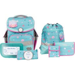 School-Mood Kinder Schulranzen "Timeless, Lilly (Meerjungfrau)", bunt, Polyester, Rucks&auml;cke, mit LED-Patchy; aus recyceltem Material